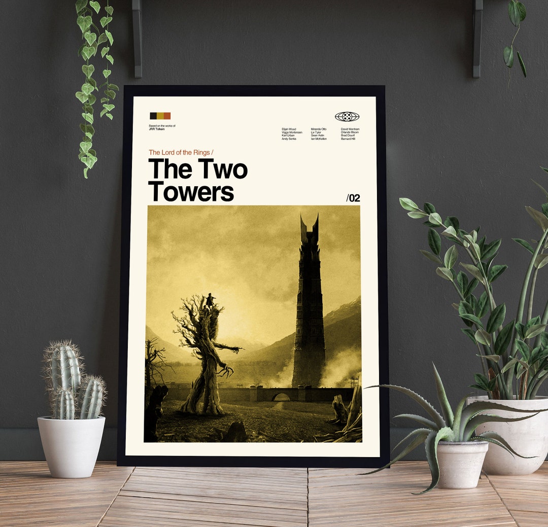 The Two Tower Poster the Two Tower Print Retro Movie Poster - Etsy