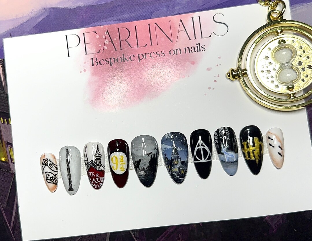 Harry Potter Inspired Press on Nails-harry Potter Gifts-gryffindor ...