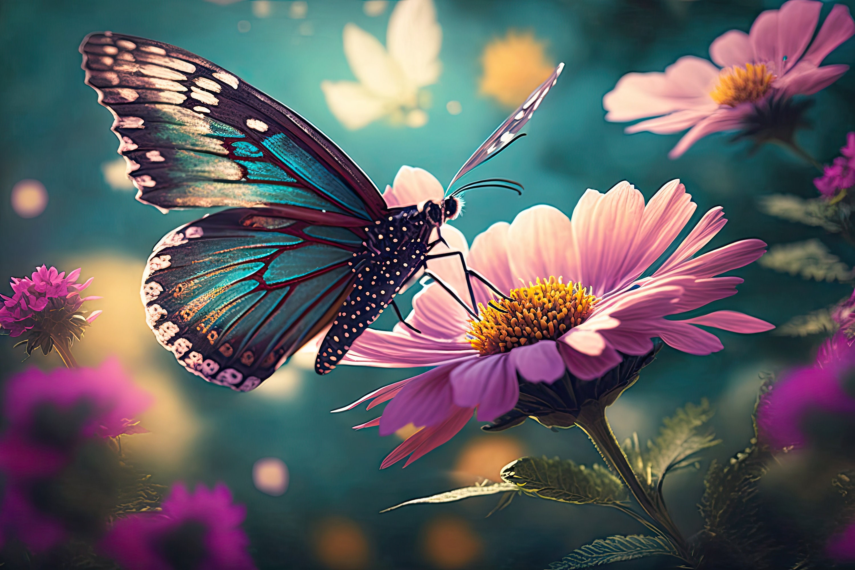 Butterfly Landscape AI Digital Art Ready to Print in Beautiful High ...