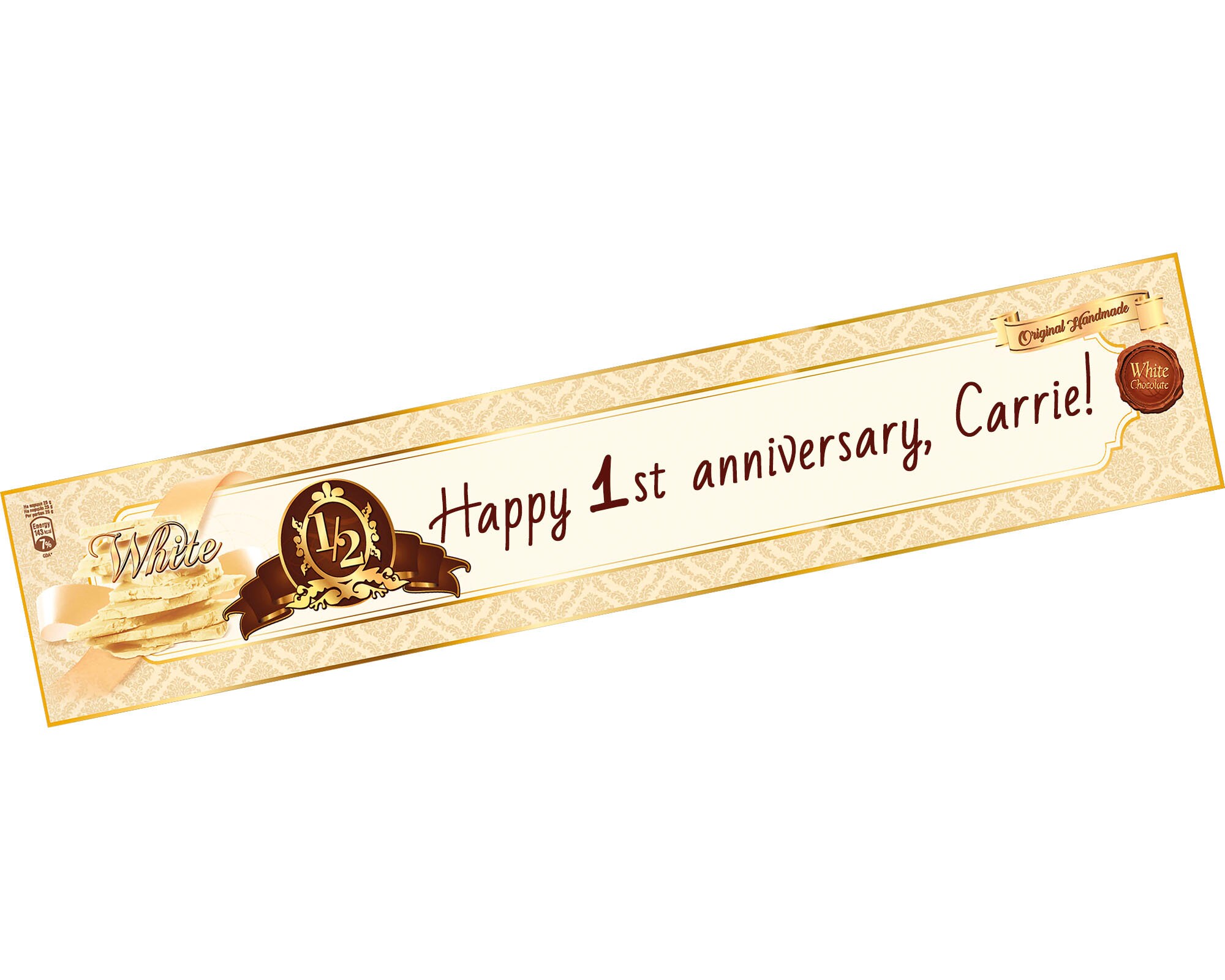 Custom XXL Chocolate Bar HAPPY 1st ANNIVERSARY Giant Personalized ...