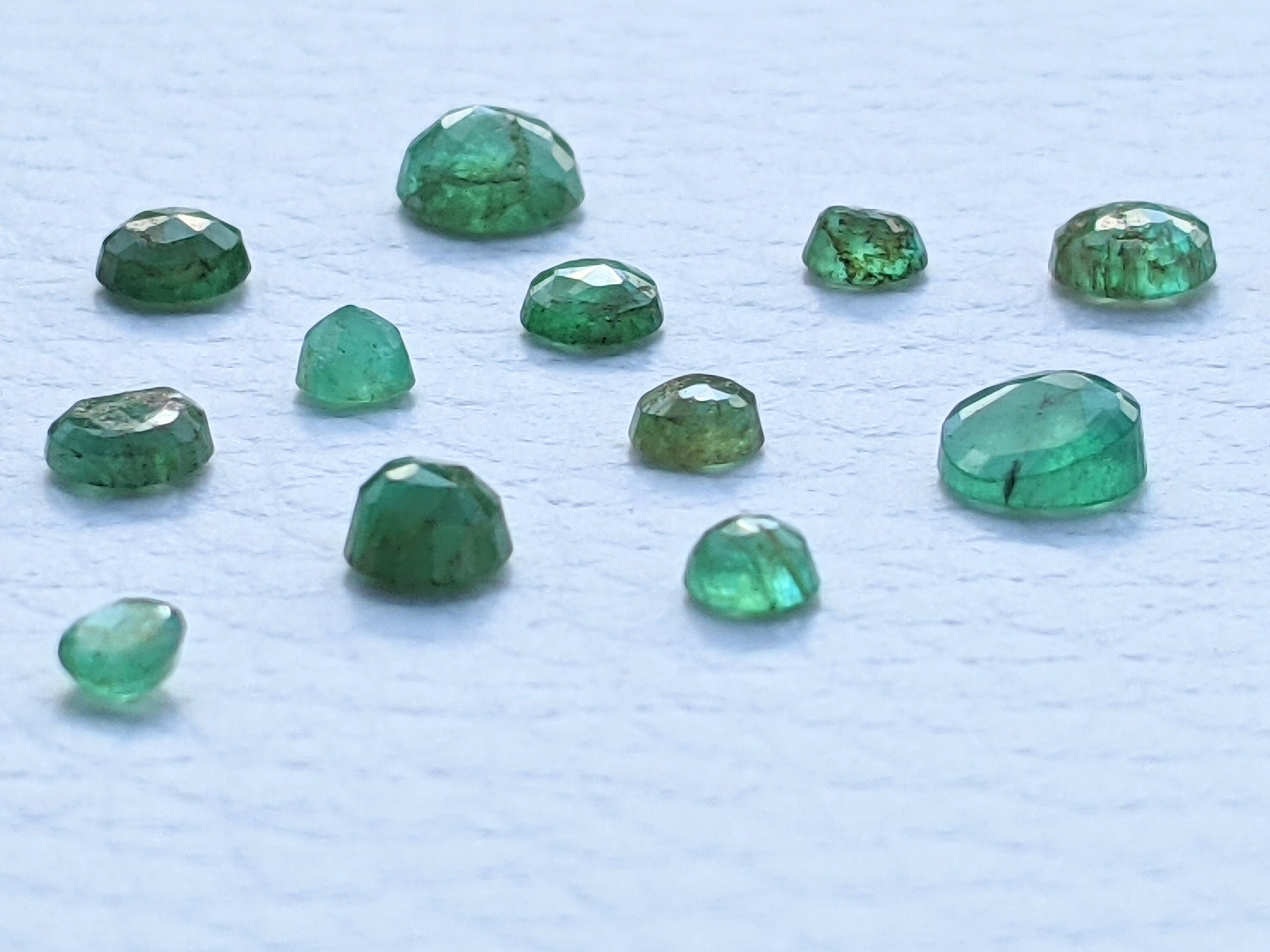 Natural Emerald Gemstones Loose Gemstones Faceted Round Stones Real ...