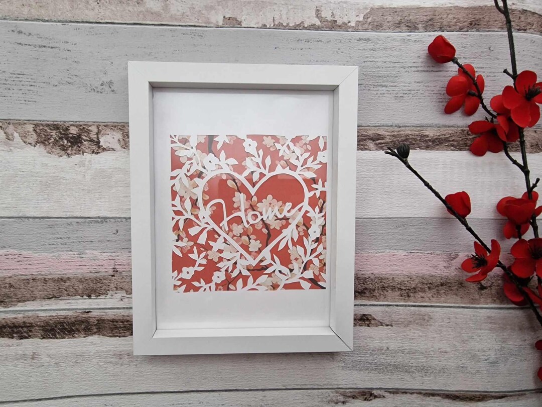 Framed A5 Home Heart Papercut Gift Present - Etsy