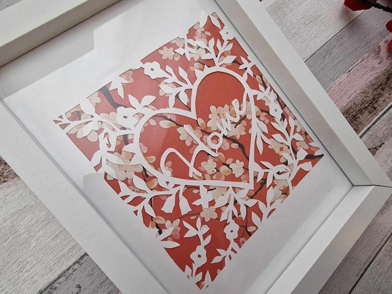 Framed A5 Home Heart Papercut Gift Present - Etsy