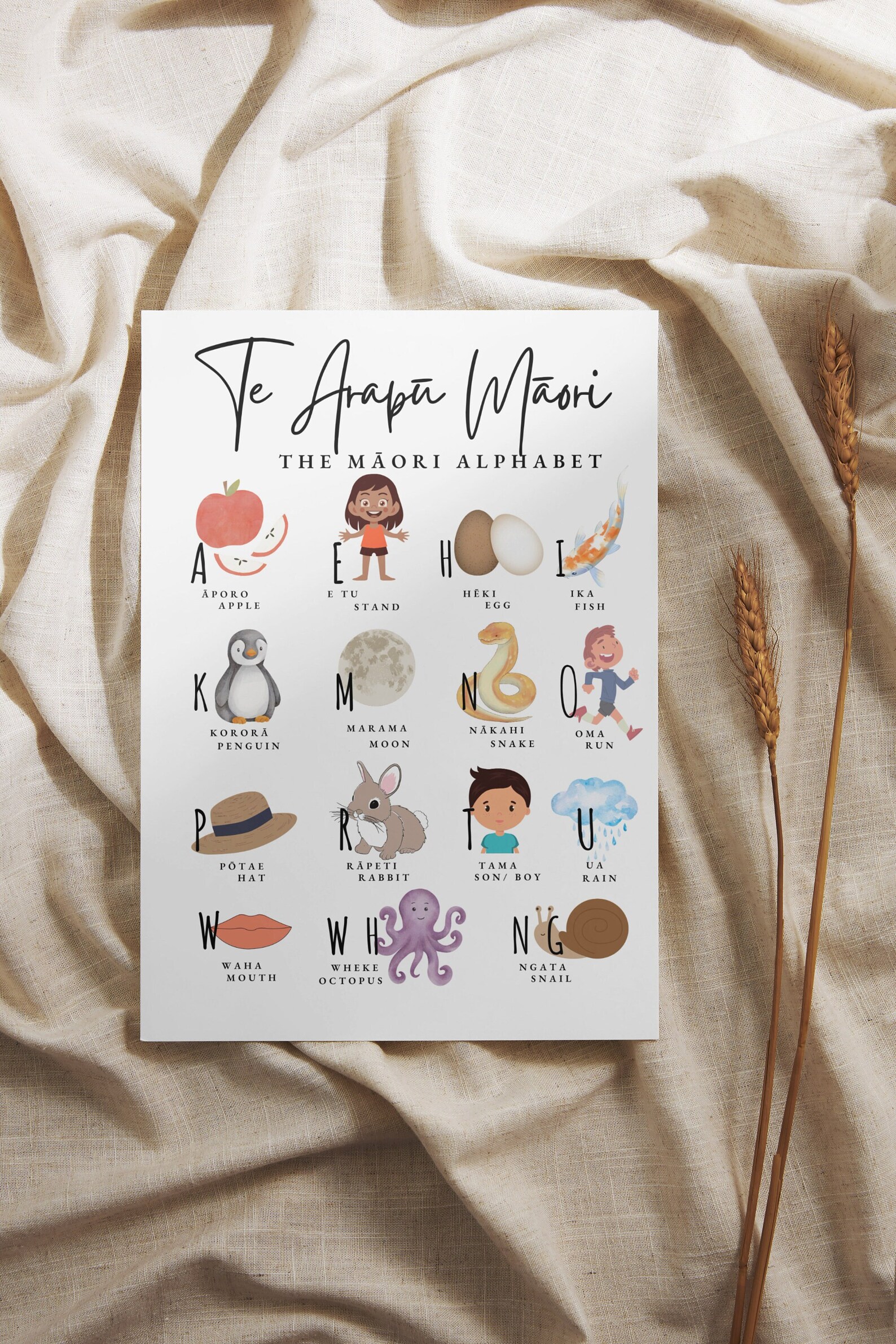 The Maori Alphabet te Arapu Maori Digital Download Te Reo - Etsy Australia