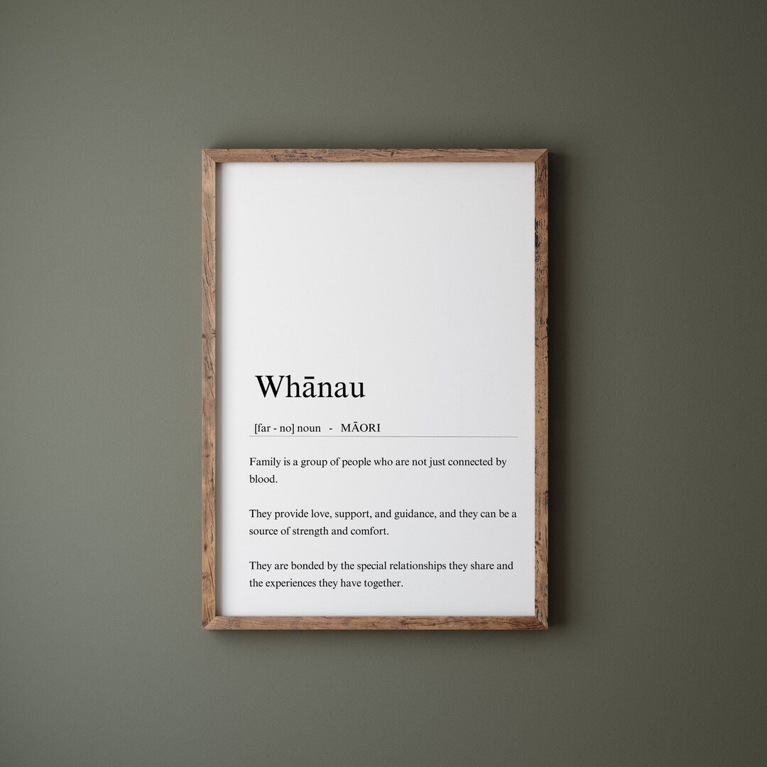 Whanau family Definition Digital Download Te Reo Māori Wall Art - Etsy