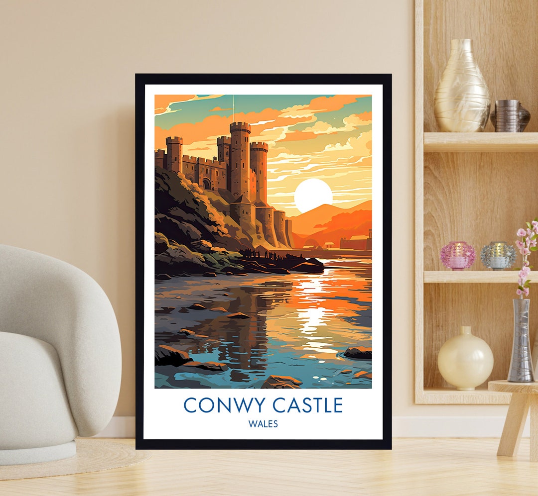 Conwy Castle Travel Poster Conwy Castle Print Wales Poster - Etsy