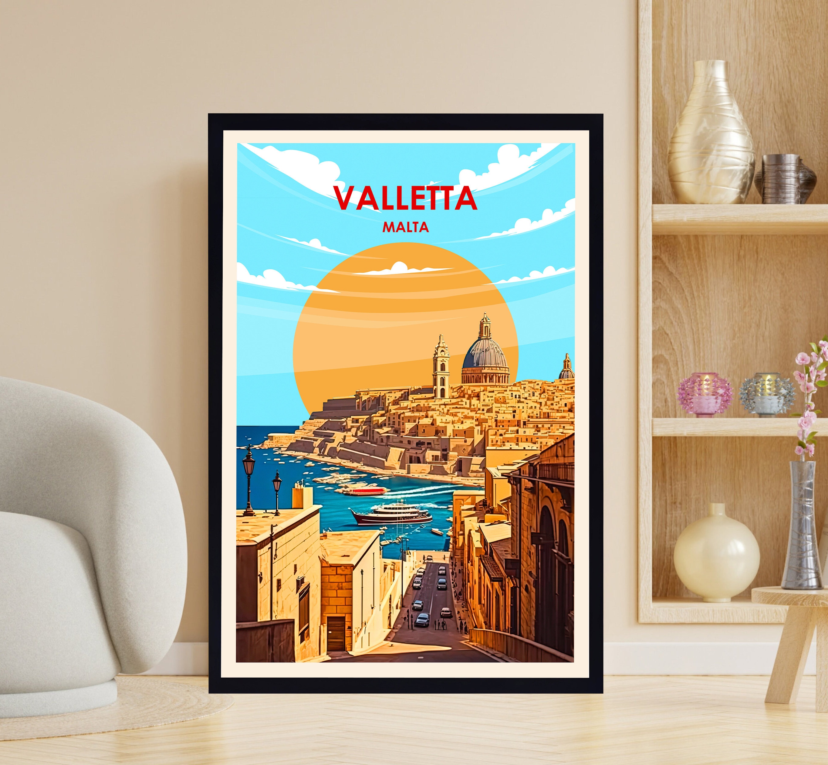 Valletta Poster Malta Poster Valletta Travel Valletta - Etsy