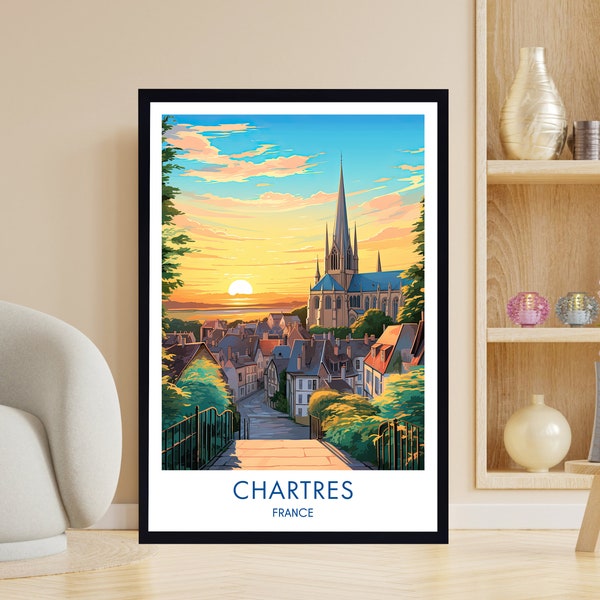Chartres City Print - Etsy