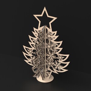 Snowflake Christmas Tree Svg Laser Cutting Files - Freestanding ...