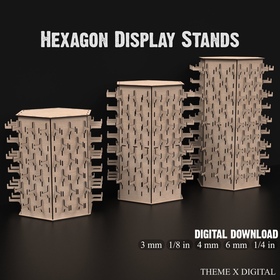 Hexagon Keychain Display Stand Svg Laser Cutting Files - Perfect for ...