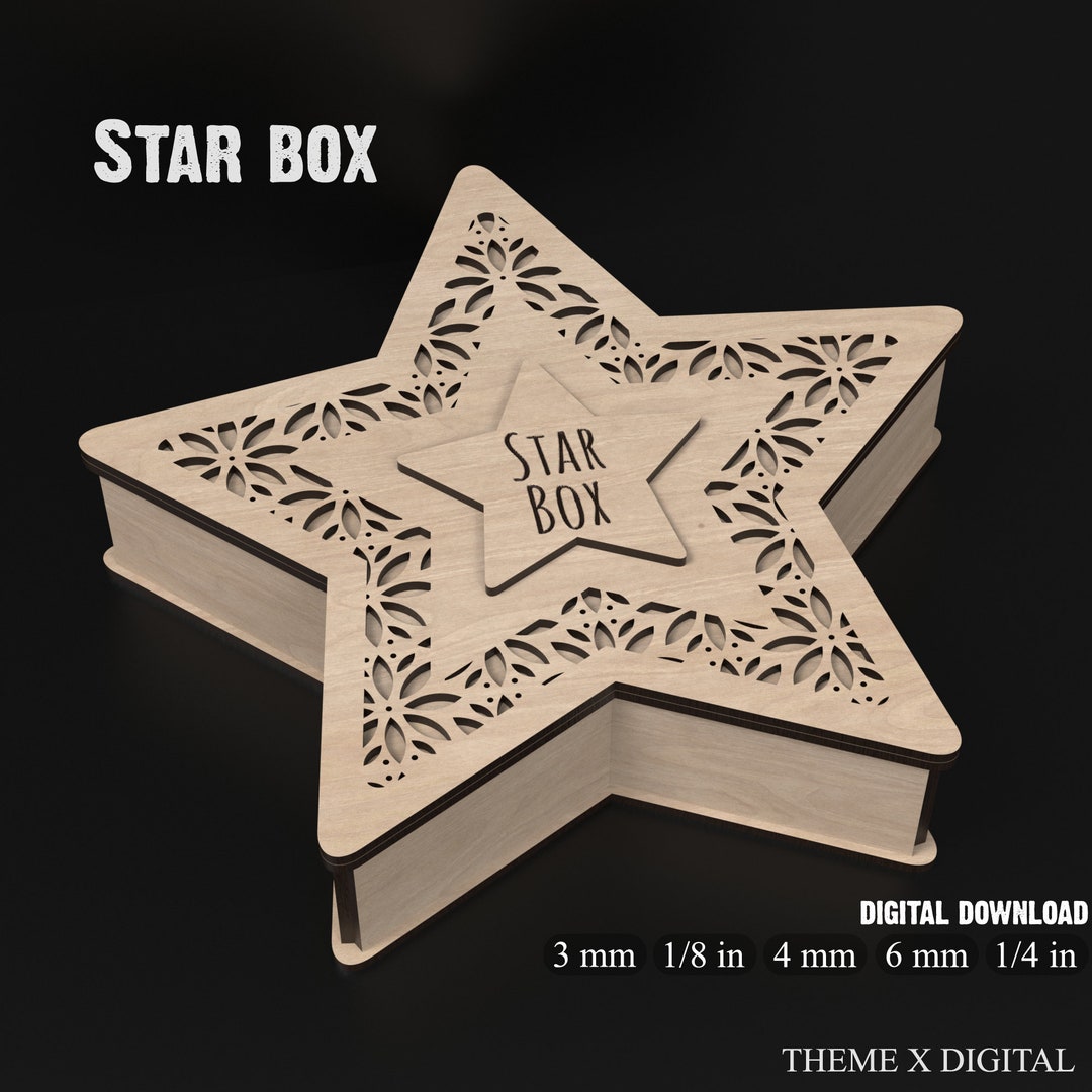 Star Box Svg Laser Cut Files Star Box Svg Files for Laser Cutting to ...