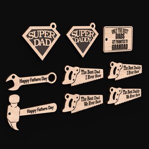 Fathers Day Keychain SVG Laser Cutting Files - Gifts for Dad & Grandad ...