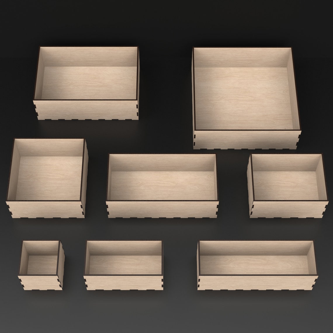 8 Large Wooden Box Svg Laser Cutting Files With Lid Perfect for Memory ...