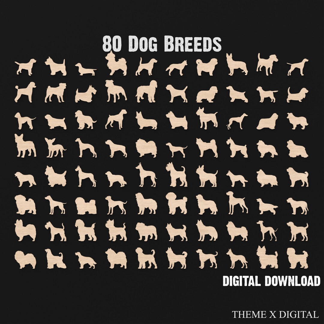 80 Custom Dog Svg Bundle Laser Cutting Files - Dog Breed Svg & Dog ...