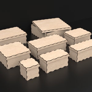 8 Large Wooden Box Svg Laser Cutting Files With Lid Perfect for Memory ...