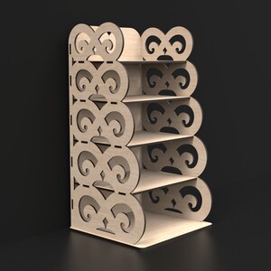 4 Tier Shelving Display Stand Svg Laser Cut Files - 4 Tier Retail Stand ...