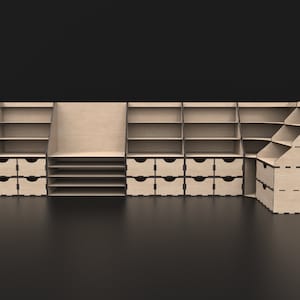 Modular Workstation Desk Organizer Svg Laser Cutting Files - Desktop ...