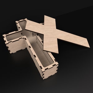 Cross Box Svg Laser Cut Files, Jesus Cross Box Svg Files for Laser ...
