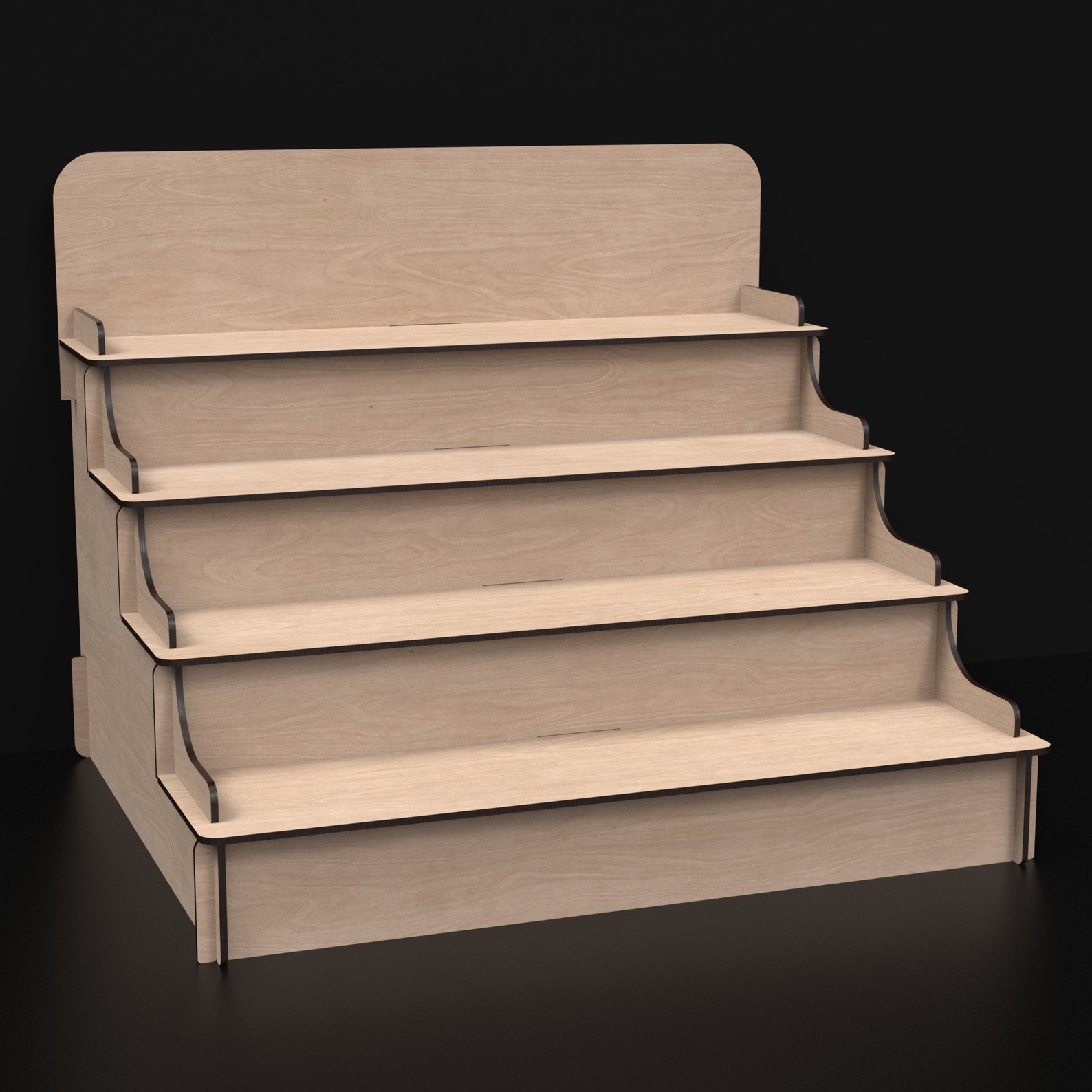 9x Slot Together Wood Shelves Display Stand Svg Laser Cut Files - 2 3 4 ...