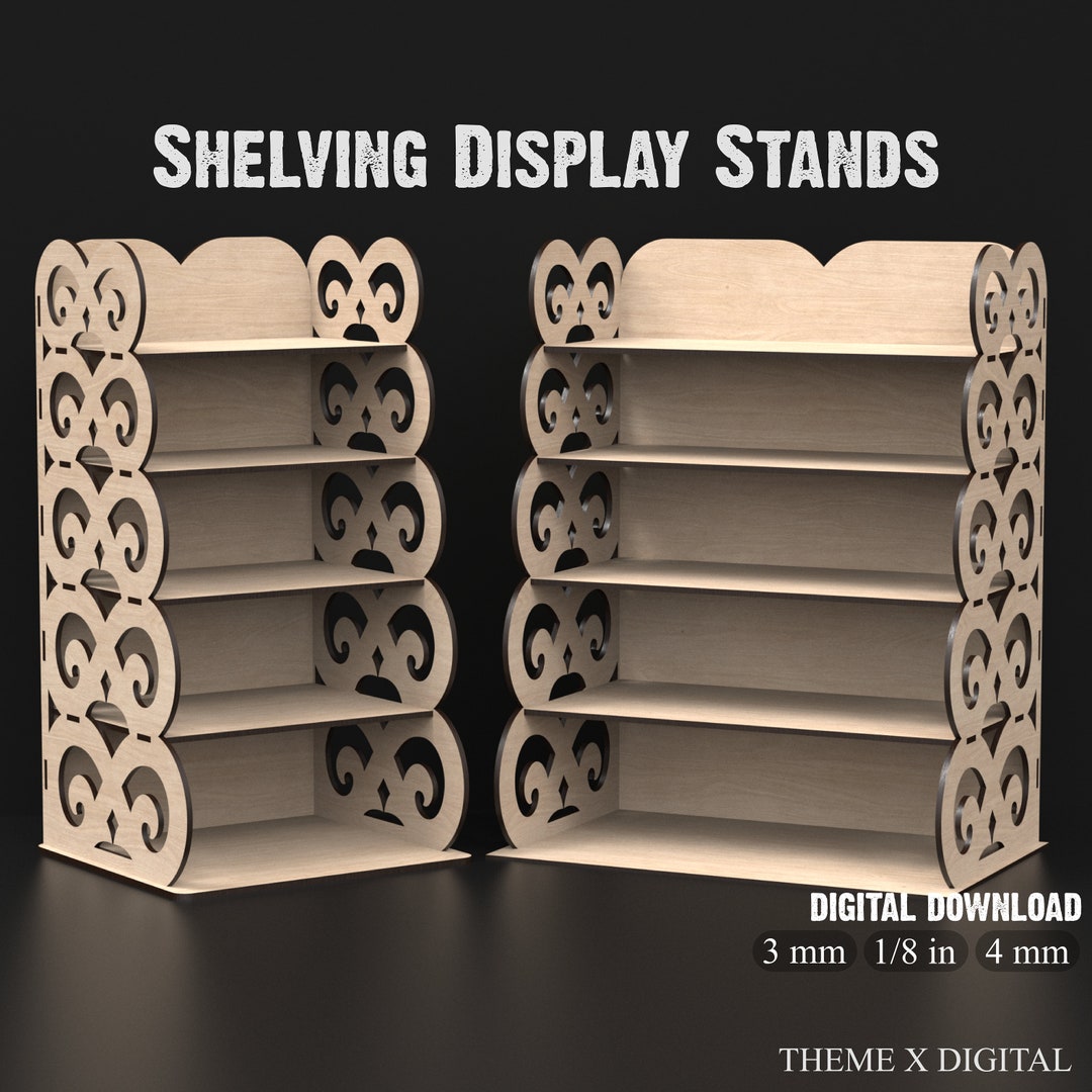 4 Tier Shelving Display Stand Svg Laser Cut Files - 4 Tier Retail Stand ...
