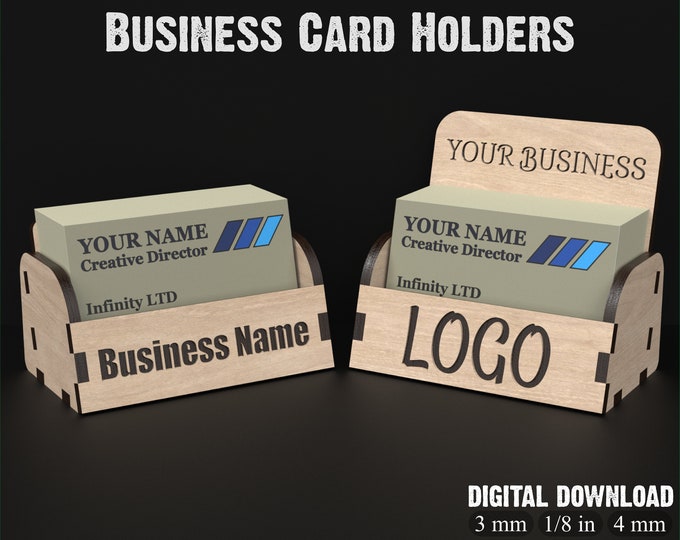 Desk Business Card Holder, DXF File - Etsy
