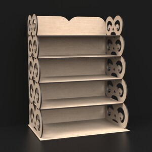 4 Tier Shelving Display Stand Svg Laser Cut Files - 4 Tier Retail Stand ...