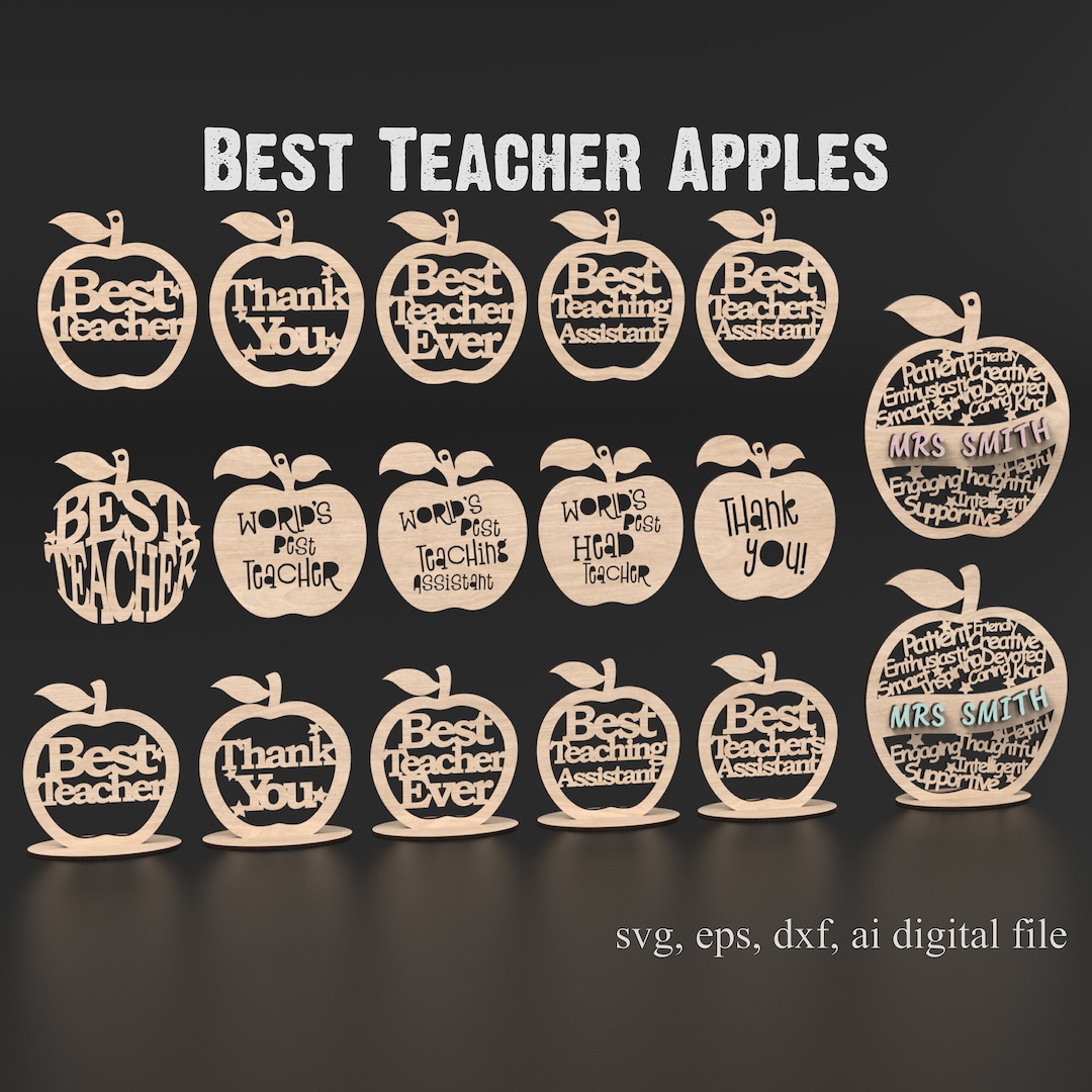 Best Teacher Appreciation Apple Svg Laser Cutting Files - Teacher Svg ...