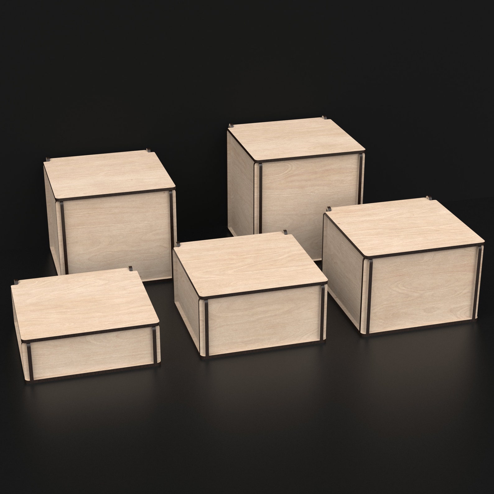 14 Square Flip Top Box Svg Laser Cutting Files, Square Laser Cut Box ...