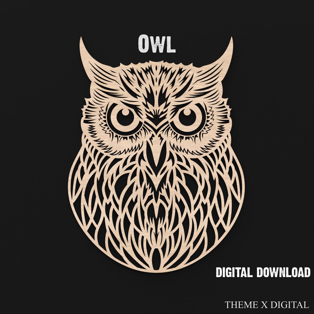 Owl Svg Laser Cut Files - Snowy / Barn Owl Ornament - Owl House Forest ...