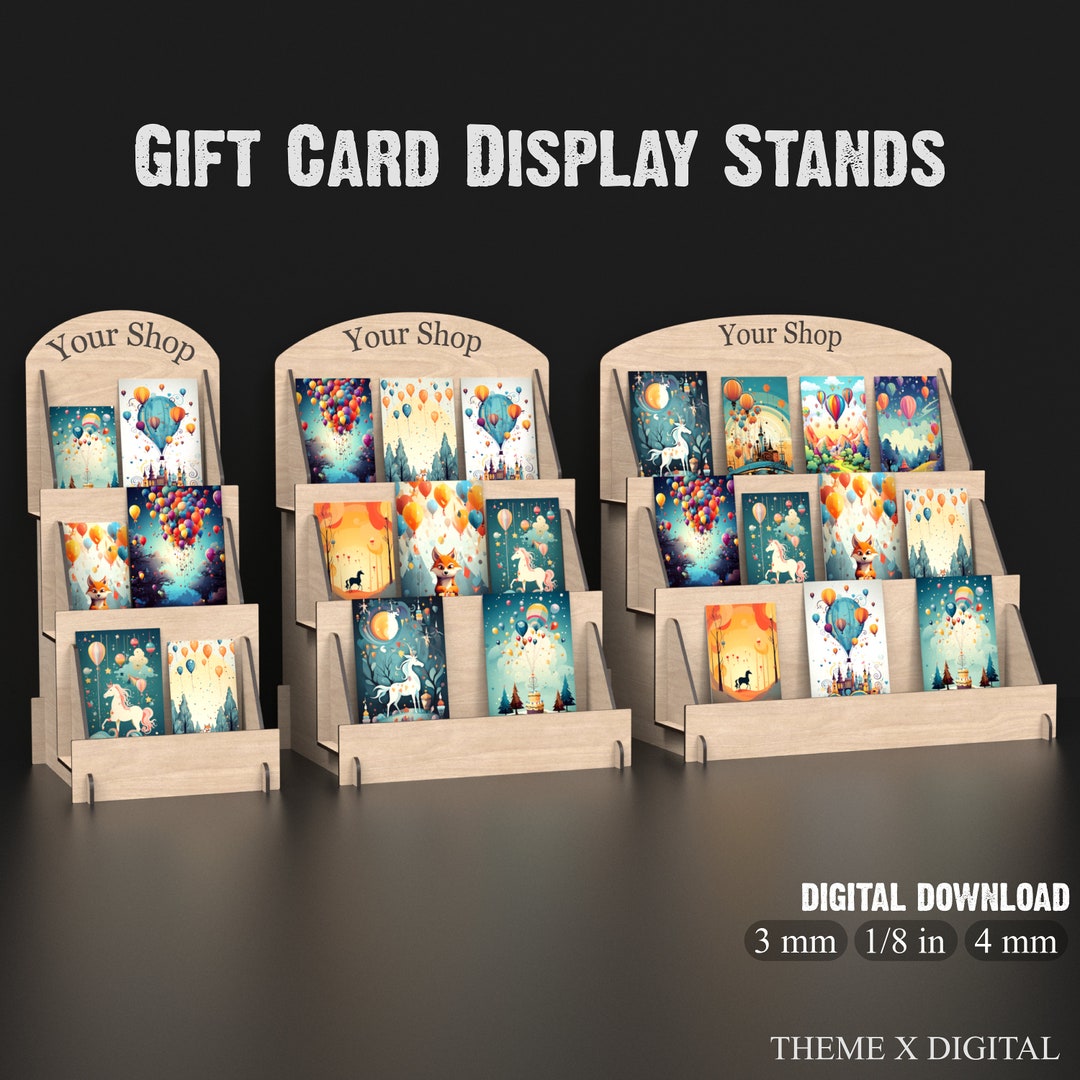 3 Tier Gift Card Display Stand Svg Laser Cut Files - Indoor Plant Stand - Jewelry Stand ...
