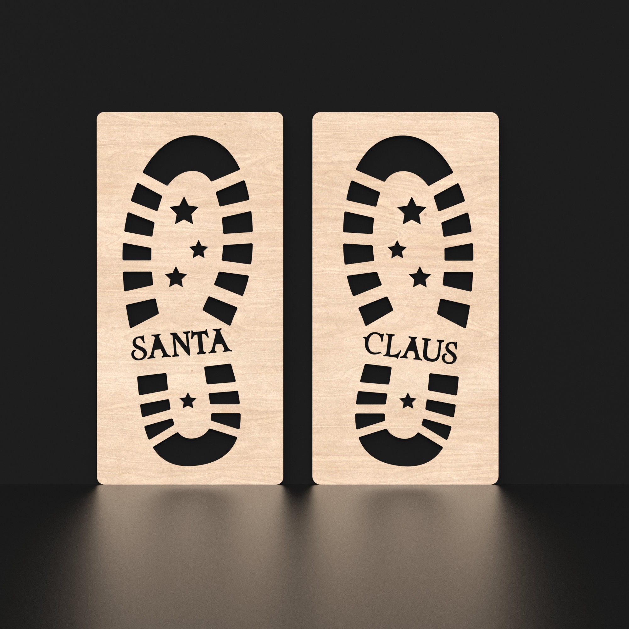 Santa Footprint Svg Laser Cutting Files Santa Boot Stencil - Etsy Australia