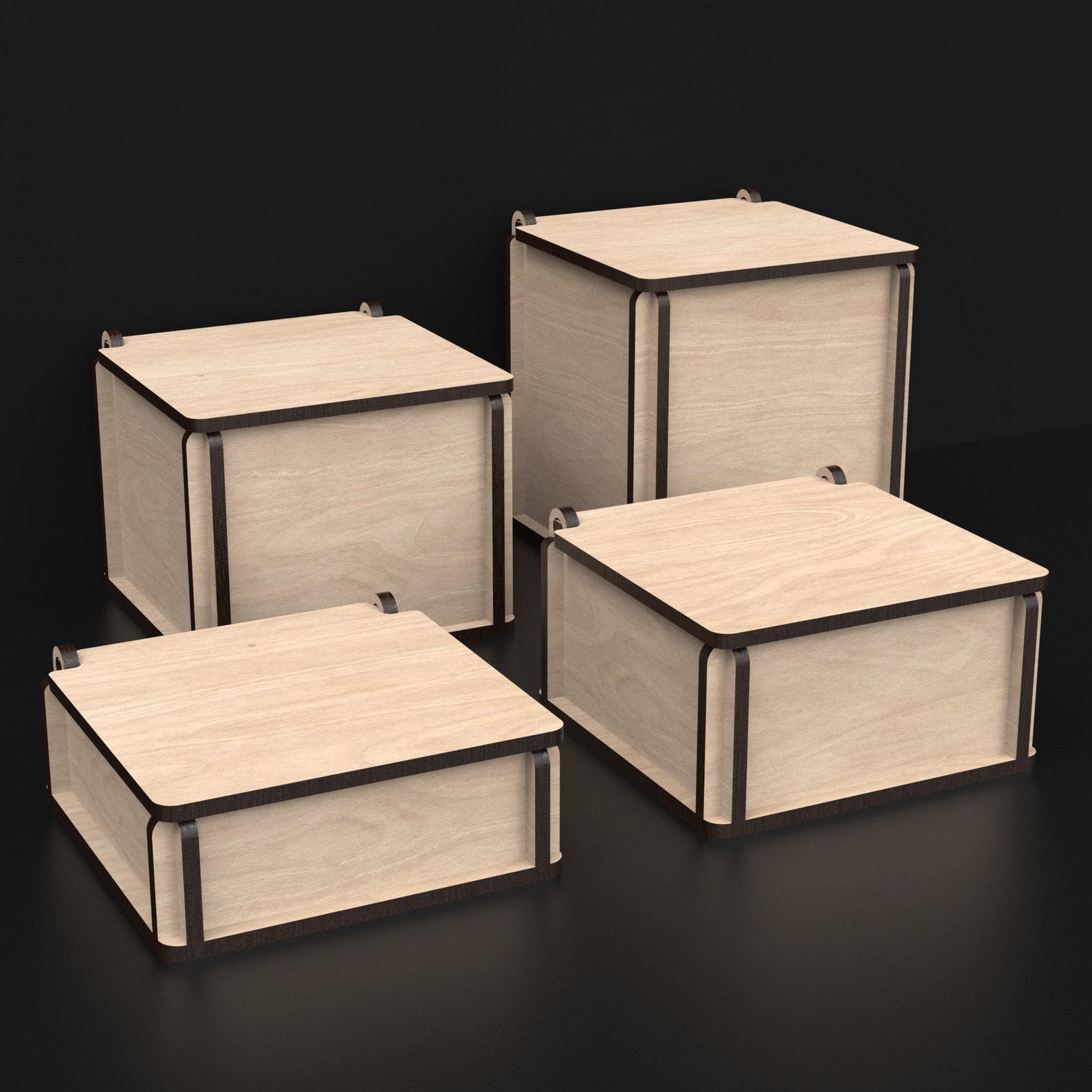 14 Square Flip Top Box Svg Laser Cutting Files, Square Laser Cut Box ...