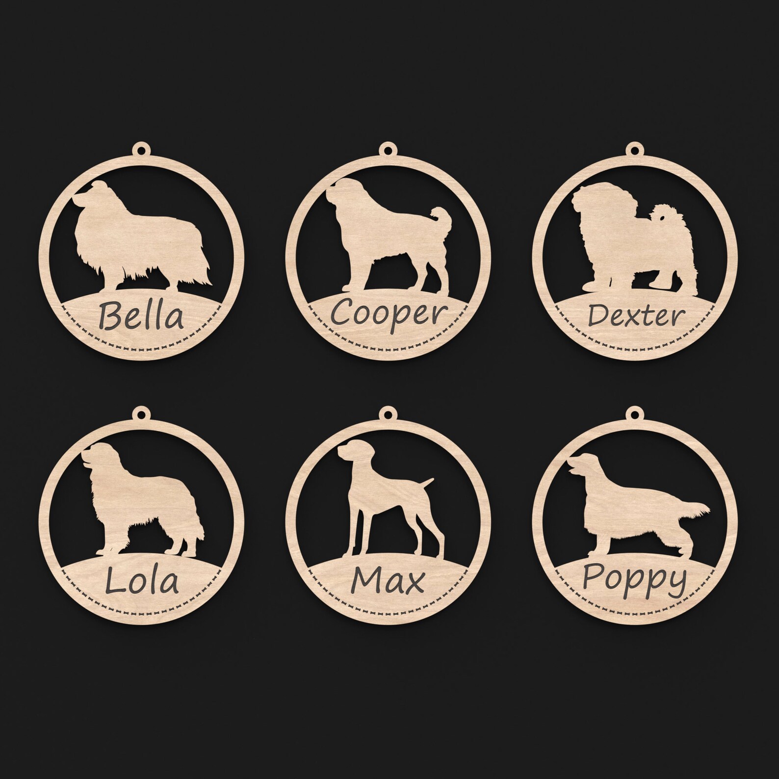 40 Custom Dog Ornament Svg Laser Cutting Files V2 - Custom Pet Ornament ...