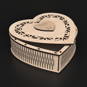 Heart Shaped Box Svg Laser Cut Files - Heart Box Svg Files for Laser ...
