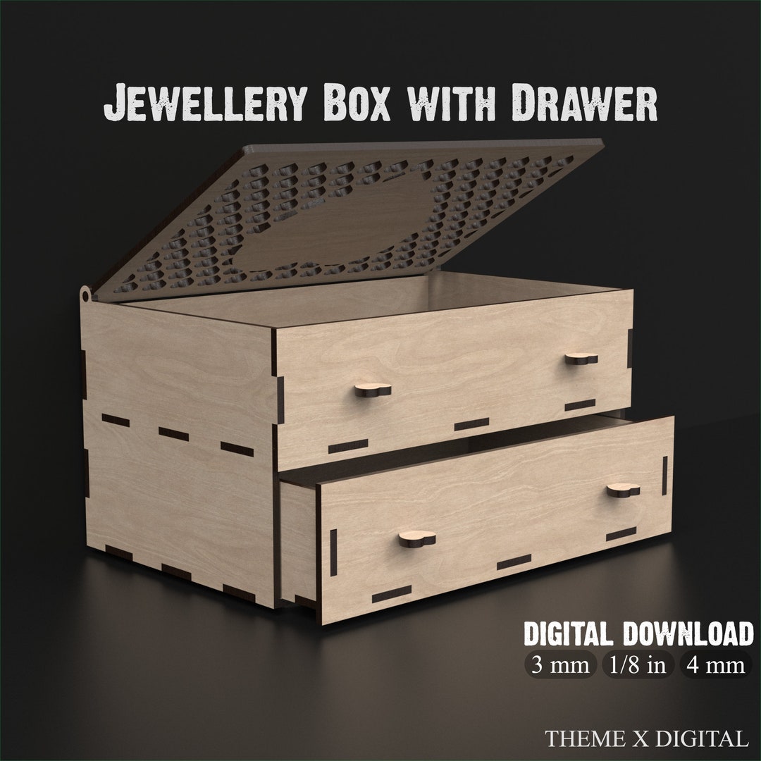 Wooden Jewelry Box Svg Laser Cutting Files - Personalizable Jewellery ...