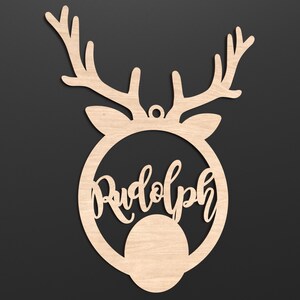 Santas Reindeer Svg Laser Cutting Files, Reindeer Christmas Ornament ...