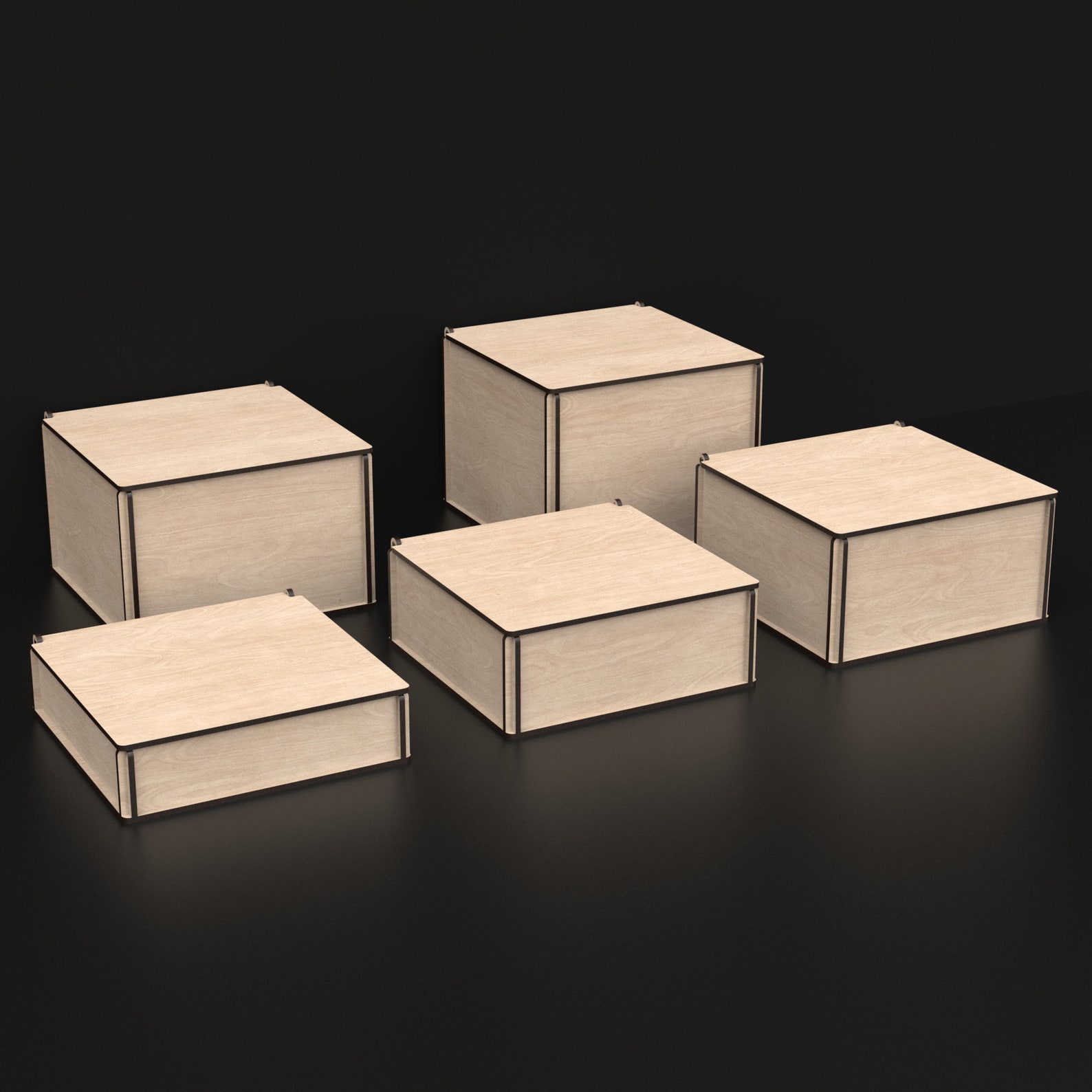 14 Square Flip Top Box Svg Laser Cutting Files, Square Laser Cut Box ...