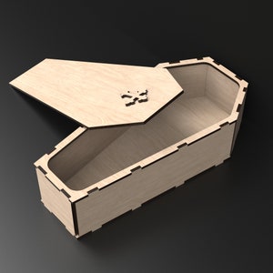 3D Coffin Svg Laser Cut Files, Coffin Box Svg Laser Cutting Files for Lightburn, Glowforge ...