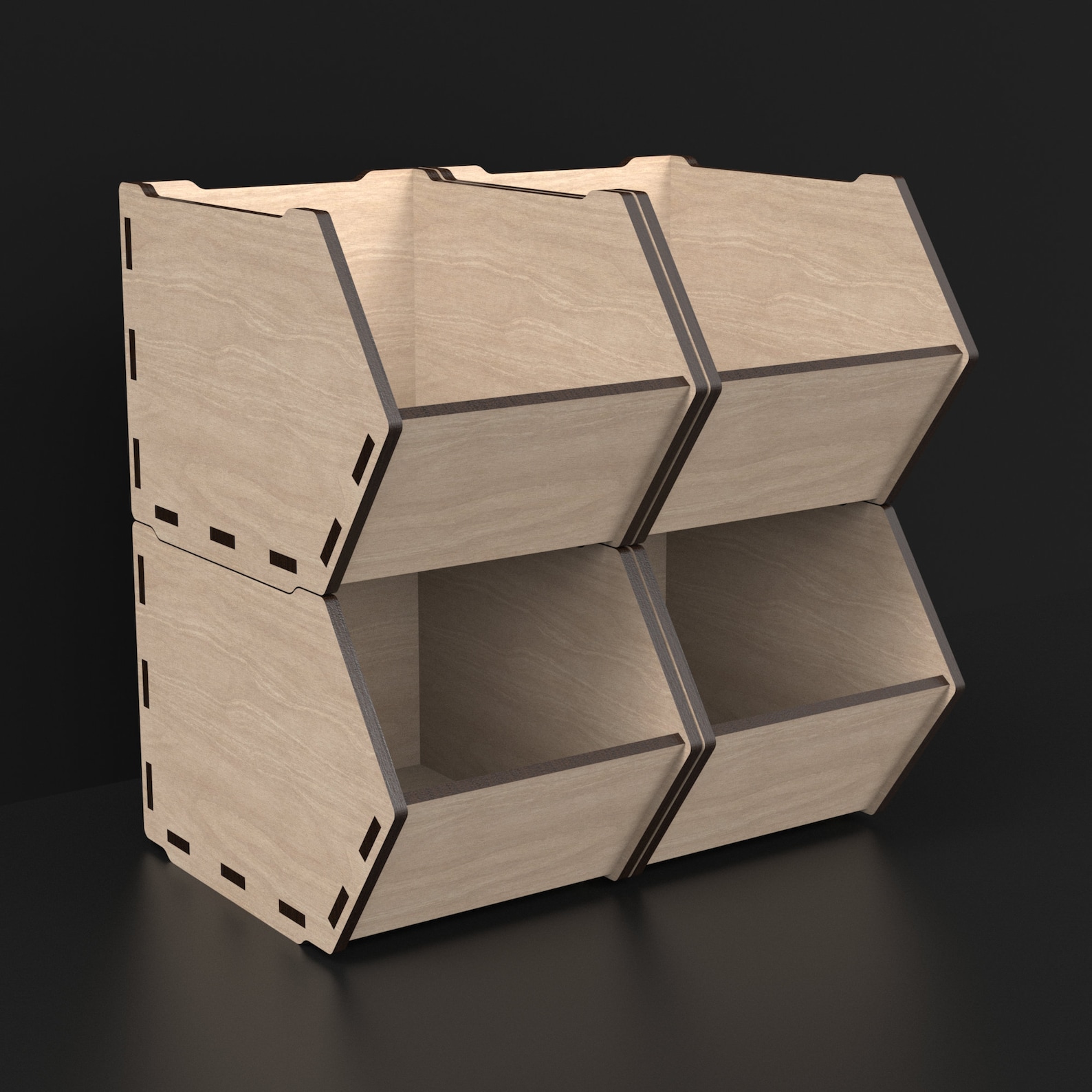 Desk Organizer Stackable Storage Box Svg Laser Cutting Files Wood ...