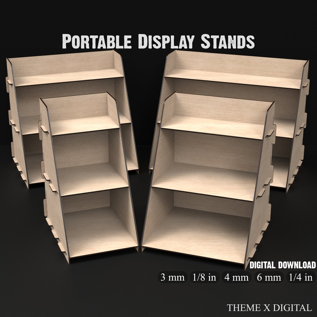 Slot Together Wood Shelves Display Stand Svg Laser Cutting Files ...