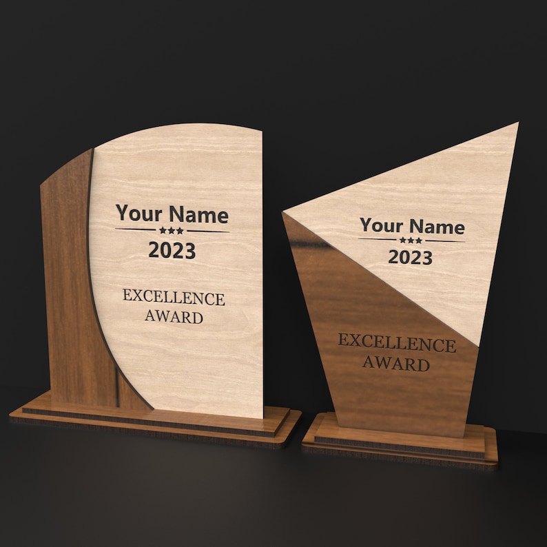 5x Award Trophy Svg Laser Cutting Files Acrylic & Wooden - Etsy Canada