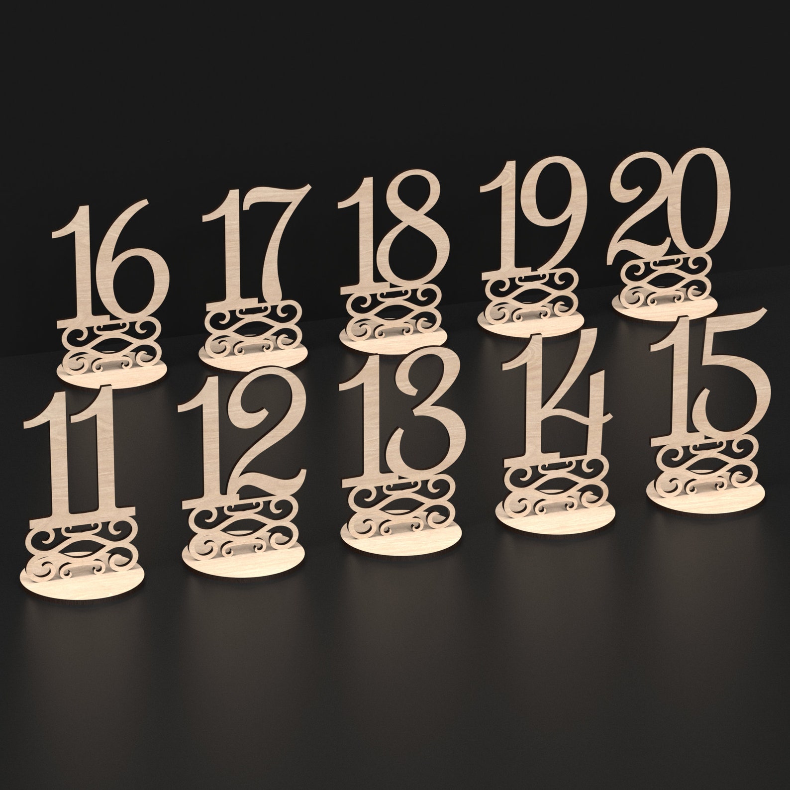 Wedding Table Numbers Svg Laser Cut Files - Wooden Table Numbers ...