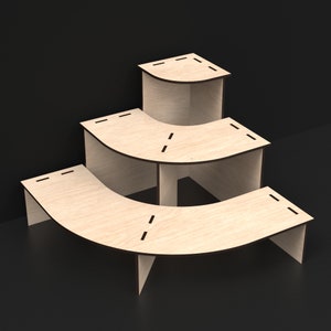 Modular 3 Tier Display Stand Svg Laser Cut Files, 3 Tiers Retail Stand Svg Files, Indoor Plant ...