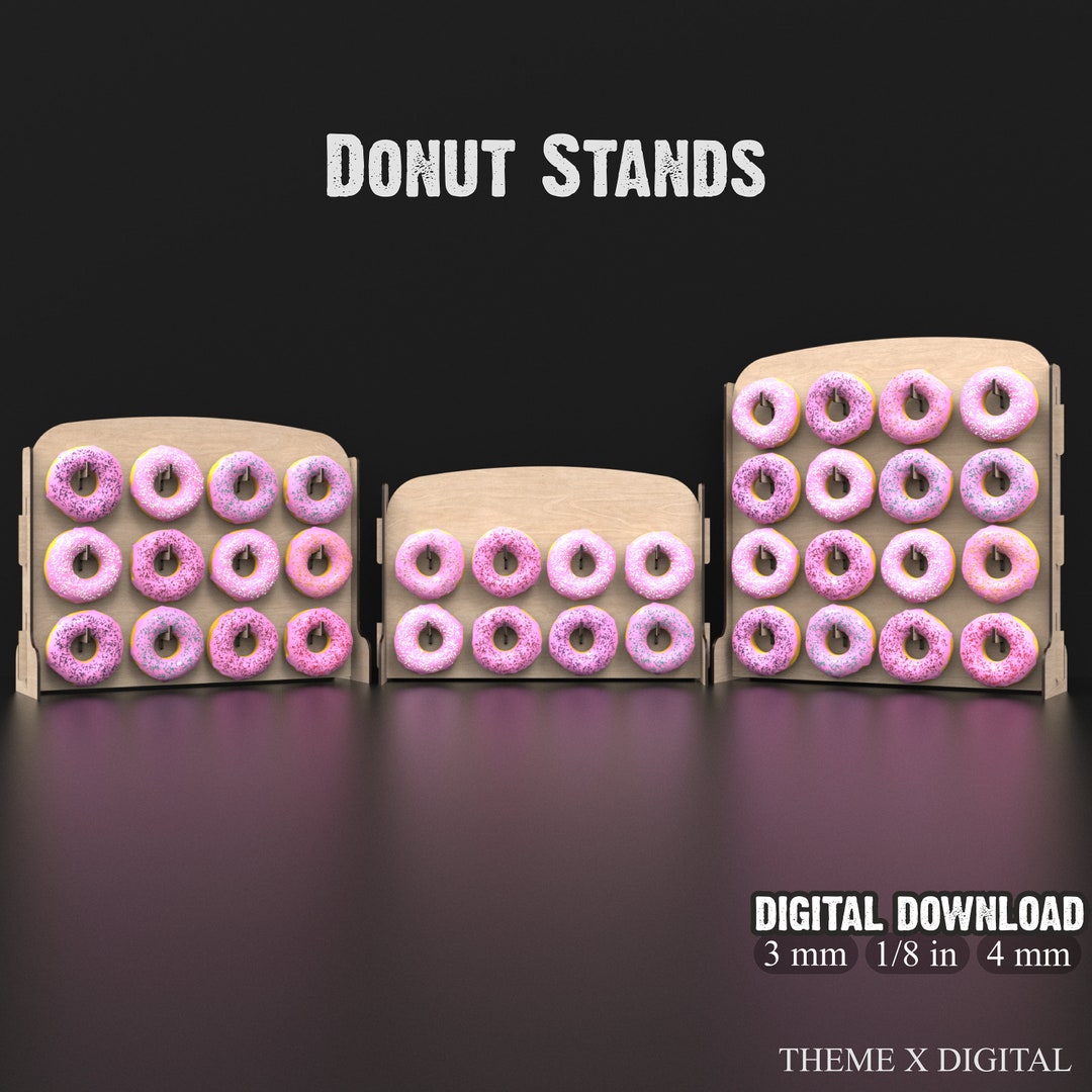Donut Stand Svg Laser Cutting Files, Donut Wall Display Stand Svg Files ...