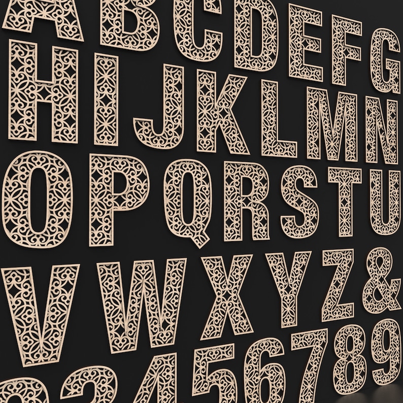 Decorative Wall Letters Alphabet Svg Laser Cut Files, Wooden Letters A ...