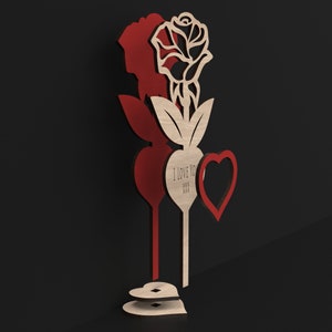Premium Free Standing Rose SVG Laser Cutting Files - Personalizable 3D ...