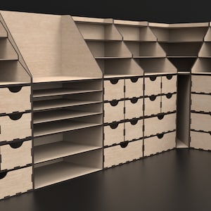 Modular Workstation Desk Organizer Svg Laser Cutting Files - Desktop ...