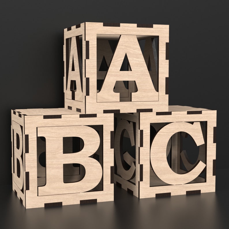 3D Alphabet Box A-Z Laser Cut Files Alphabet Letter Box Svg - Etsy