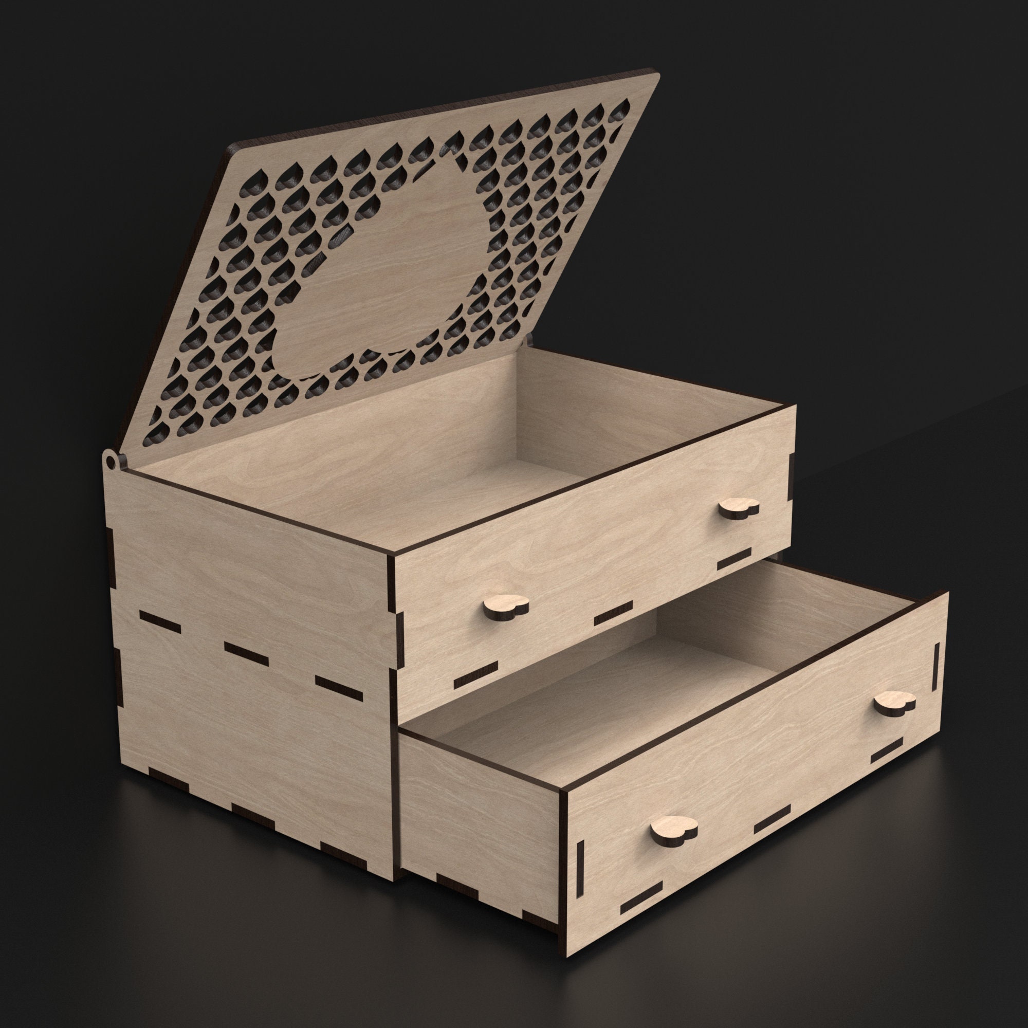 Wooden Jewelry Box Svg Laser Cutting Files - Personalizable Jewellery ...