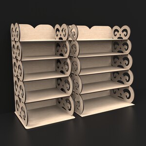 4 Tier Shelving Display Stand Svg Laser Cut Files - 4 Tier Retail Stand ...